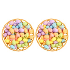 NUOBESTY 100pcs Easter Eggs Ornament Mini Foam Egg with Basket for Crafts and Spring Easter Party Decorations