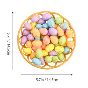 NUOBESTY 100pcs Easter Eggs Ornament Mini Foam Egg with Basket for Crafts and Spring Easter Party Decorations