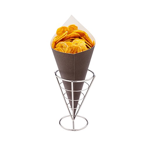 Restaurantware Conetek 11.5-Inch Eco-Friendly Black Finger Food Cones: Perfect for Appetizers - Food-Safe Paper Cone - Disposable and Recyclable - 100-CT