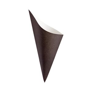 Restaurantware Conetek 11.5-Inch Eco-Friendly Black Finger Food Cones: Perfect for Appetizers - Food-Safe Paper Cone - Disposable and Recyclable - 100-CT