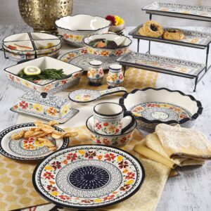 Gibson Elite Hand-Painted Dinnerware Set, 4-Piece Accessory, Luxembourg