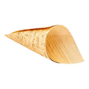 Restaurantware 7 Inch Bamboo Cones 200 Bamboo Cones For Food - Premium Sturdy Natural Bamboo French Fry Cones Large For Charcuterie Or Finger Food