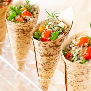 Restaurantware 7 Inch Bamboo Cones 200 Bamboo Cones For Food - Premium Sturdy Natural Bamboo French Fry Cones Large For Charcuterie Or Finger Food