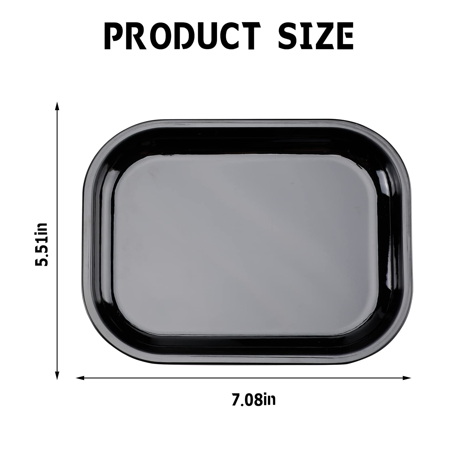 Metal Tray with Soft Magnetic Lid Black Tray with Spill Proof Cover Small Mini Rolling Trays Storage for Home or On-The-Go