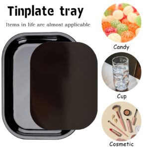 Metal Tray with Soft Magnetic Lid Black Tray with Spill Proof Cover Small Mini Rolling Trays Storage for Home or On-The-Go