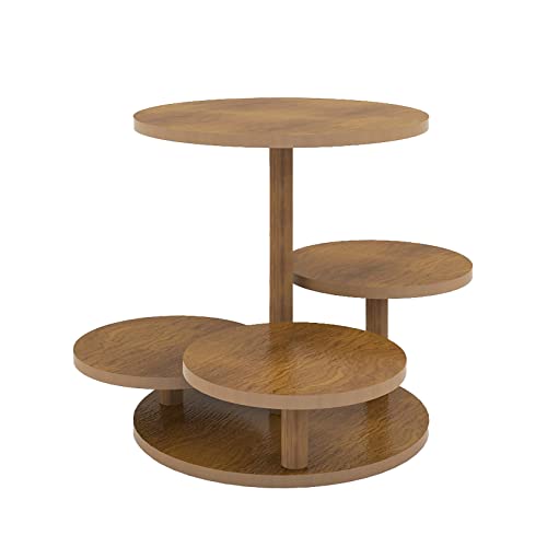 UJoyant 4 Tier Round Cupcake Stand for Dessert Table with Screwdriver, Solid Wood Cake Stand for 50 Cupcakes, Stable and Reusable Cake Stand for Birthday Luau Graduation Wedding Party