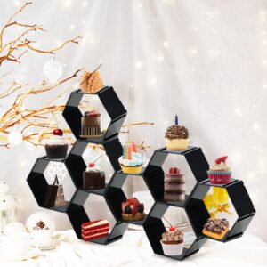 Black Honeycomb Hexagon Cake Display Stand