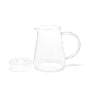 Tea Forte Tea Over Ice Steeping Tea Pitcher Set of Two, 12oz Glass Ice Tea Pitcher and 24 oz Pitcher for Perfect Flash Chilled Ice Tea, Dishwasher Safe