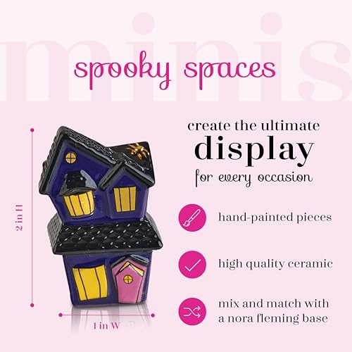 Nora Fleming Spooky Spaces - Hand-Painted Ceramic Halloween Decor - Fall Minis for The Home and Office