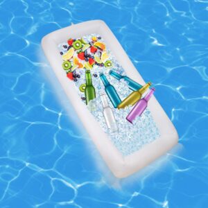 Inflatable Ice Serving Bar 1PCS with Drain Plug 53"*26"*4" Large Size Food Drink Containers Buffet Luau Cooler Salad Ice Tray BBQ Picnic Pool Party Supplies by CCINEE