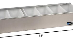 San Jamar Garnish Trays with Hinged Lid for Kitchen, Bar, And Restaurants, Stainless Steel, 18.5 X 6.5 X 4 Inches, Silver