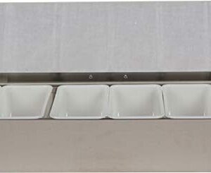 San Jamar Garnish Trays with Hinged Lid for Kitchen, Bar, And Restaurants, Stainless Steel, 18.5 X 6.5 X 4 Inches, Silver