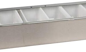 San Jamar Garnish Trays with Hinged Lid for Kitchen, Bar, And Restaurants, Stainless Steel, 18.5 X 6.5 X 4 Inches, Silver