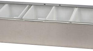 San Jamar Garnish Trays with Hinged Lid for Kitchen, Bar, And Restaurants, Stainless Steel, 18.5 X 6.5 X 4 Inches, Silver