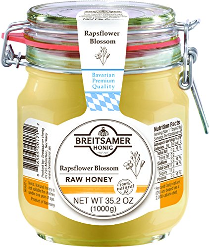 Breitsamer Honey Flip-Top Jar, Rapsflower Blossom, 35.27 Ounce