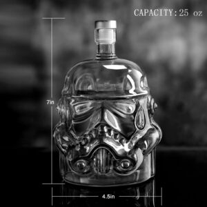 Whiskey Decanter Transparent Creative Flask Carafe, Whiskey Carafe for Wine, Vodka, Liquor, Scotch, 750ml Bourbon for Men