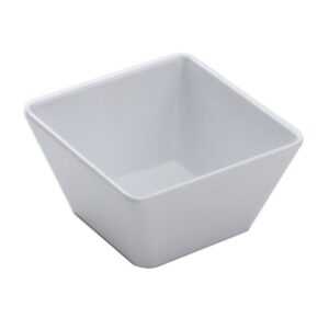 american metalcraft melsq53 endurance melamine 5" square bowl, 23-ounce, white