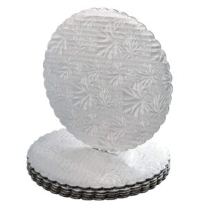 6" silver scalloped edge cake boards, 12 ct.