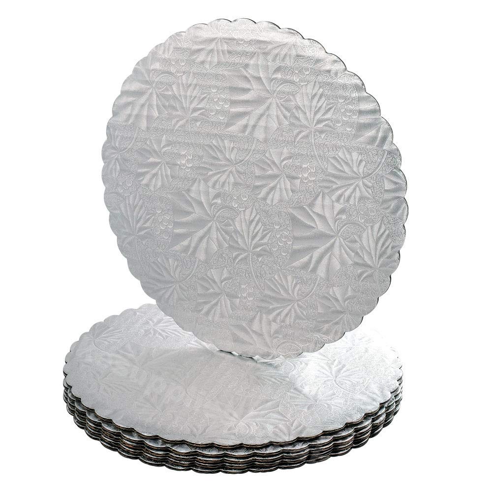 6" Silver Scalloped Edge Cake Boards, 12 ct.