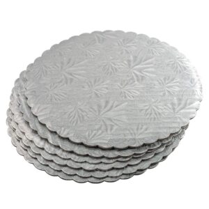 6" Silver Scalloped Edge Cake Boards, 12 ct.