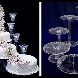 5 Tier Cascade Wedding Plastic Cake Stand (STYLE R500)