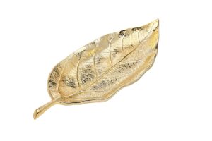 godinger leaf tray centerpiece décor and serveware - gold