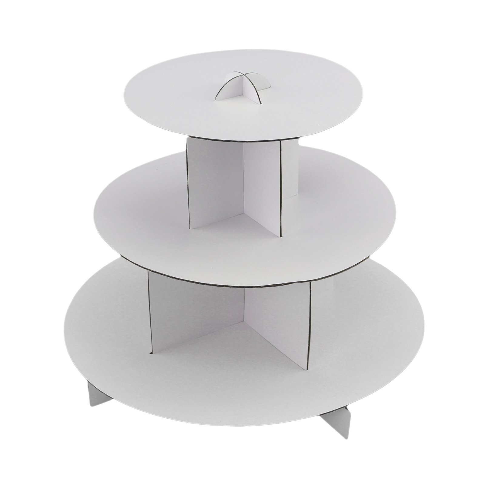 Tytroy 3 Tier White Round Cardboard Cup Cake Holder Stand Dessert Tower Pastry Serving Platter