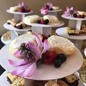 Tytroy 3 Tier White Round Cardboard Cup Cake Holder Stand Dessert Tower Pastry Serving Platter