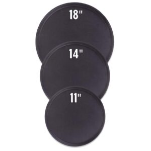 Round Black Plastic Serving Tray with No-Slip Rubber Safety Lining | Commercial Restaurant & Diner Quality Food, Coffee, & Drink Waiter Carrying Tray | 11", 14", 18" (18-inch)