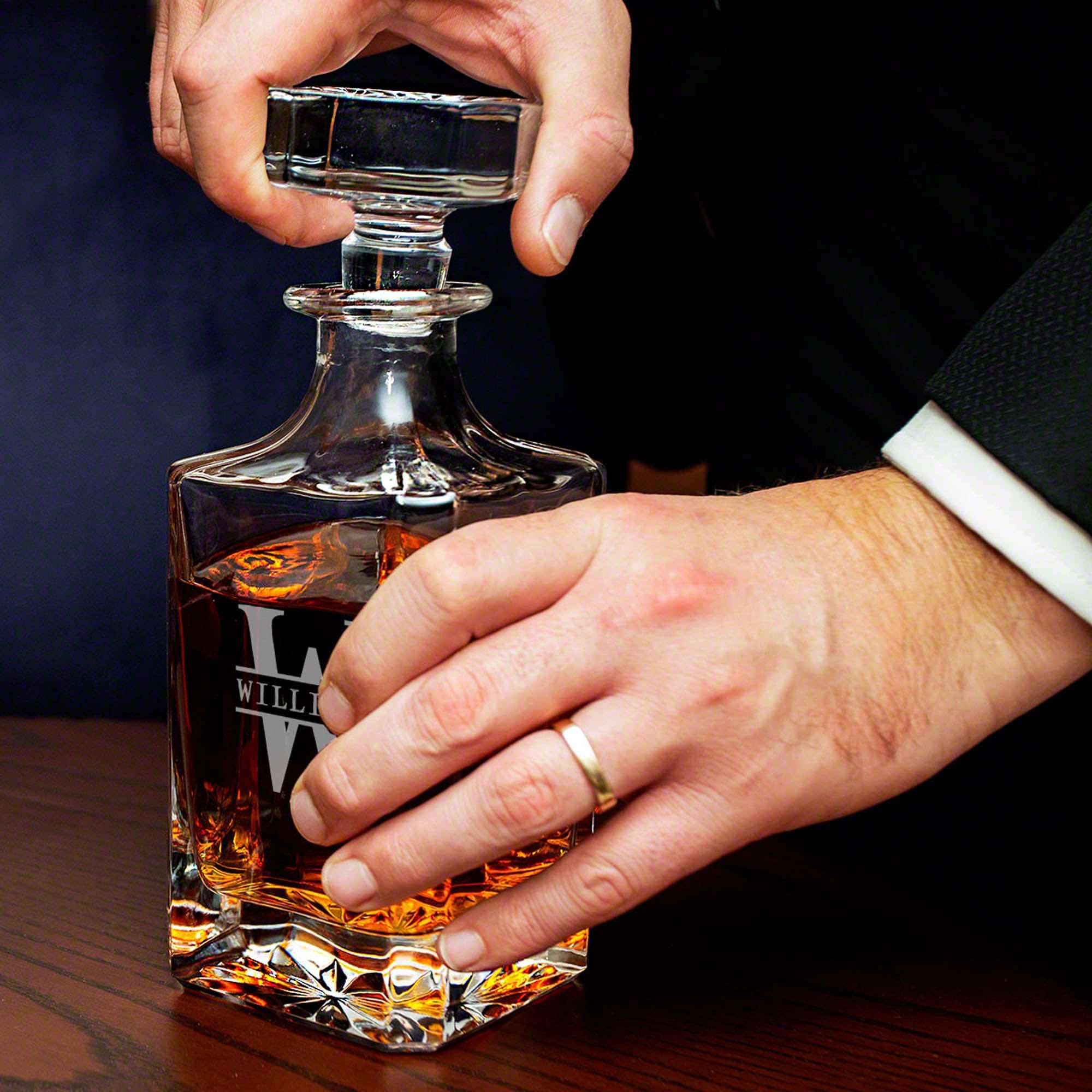 Personalized Whiskey Decanter - Luxury Bourbon & Scotch Decanter for Liquor