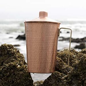 Kosdeg - Copper Pitcher With Lid - 44 Oz - Drink More Water, Lower Your Sugar Intake And Enjoy The Health Benefits - Pure Copper Handmade Hammered Jug, The Best Bedside Carafe - Heavy Gauge