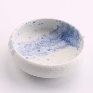 Uaral Soy Sauce Dish Sushi Dipping Bowl Pinch Bowl Japanese Small Bowl Set of 6,3.35 Inch(4.5 oz Texture White)