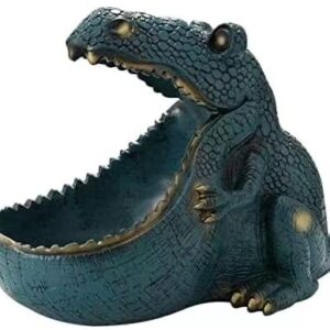 CUZOKOLA Dinosaur Statue Big Funny Unique Candy Bowl for Office Desk Animal Candy Dish for Office Desk Decor and Key Bowl for Entryway Table and Blue Playful Teal Candy Bowls Decorative Home Decor