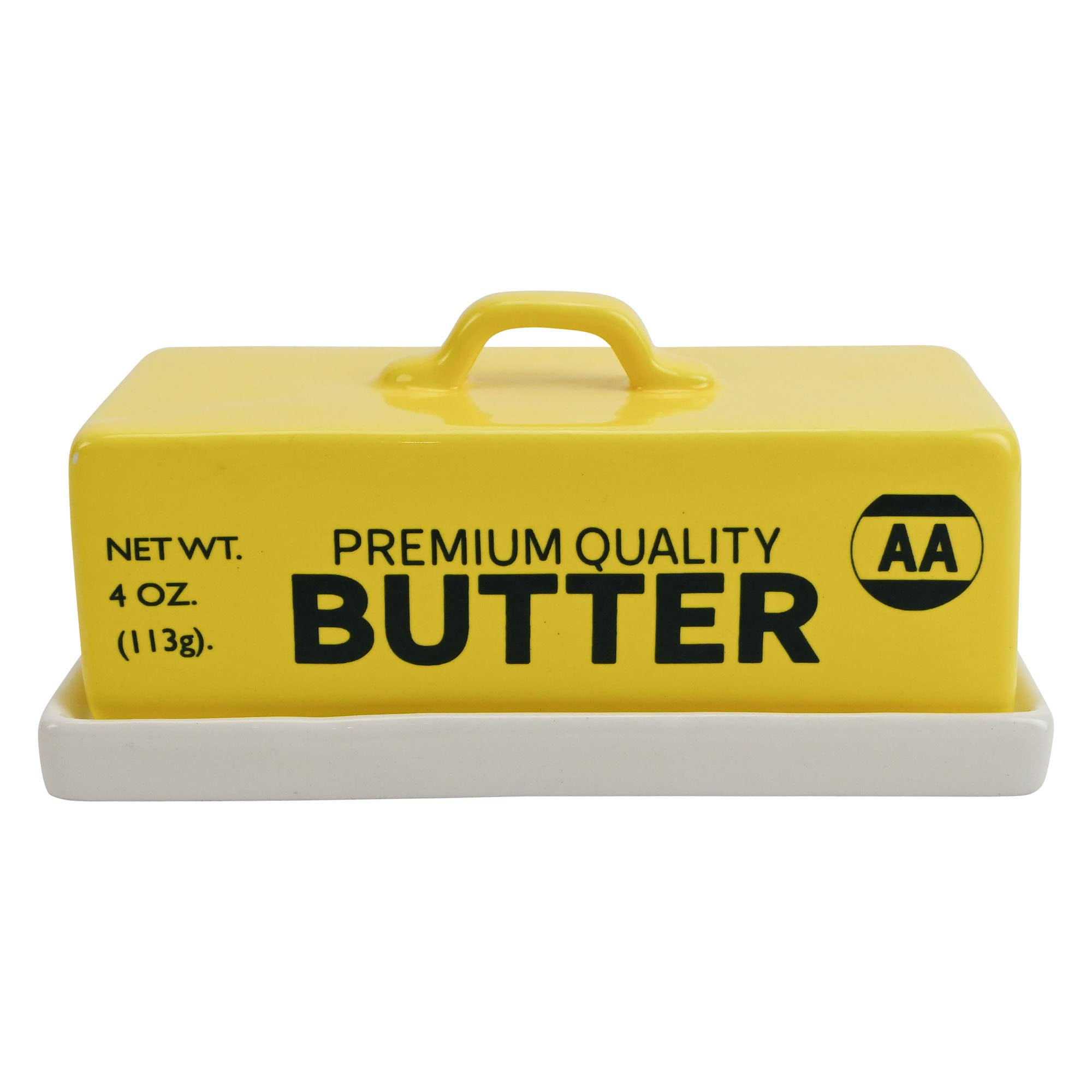 Premium Quality Butter Ceramic Lidded Butter Dish,Yellow