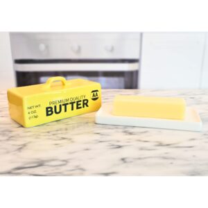 Premium Quality Butter Ceramic Lidded Butter Dish,Yellow