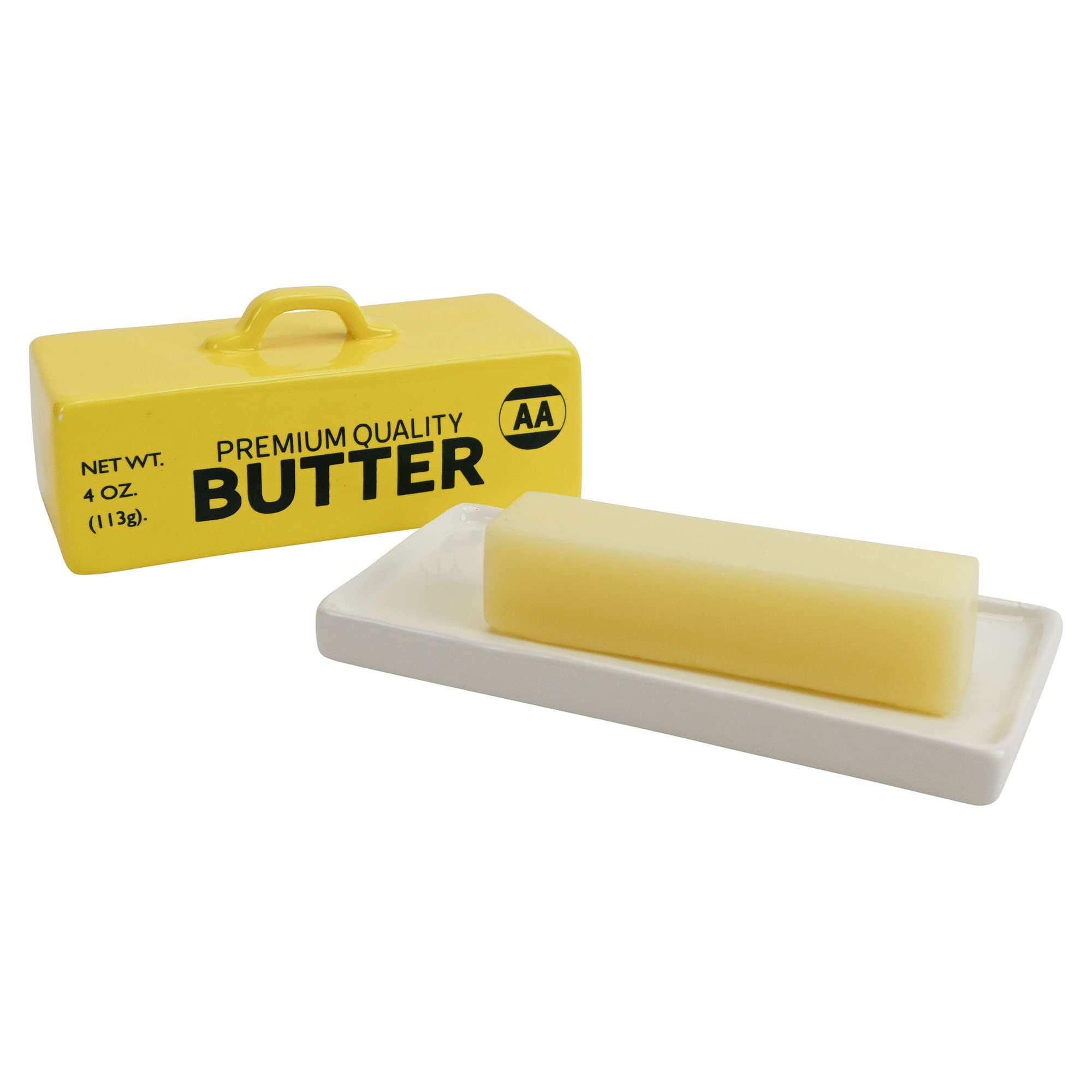 Premium Quality Butter Ceramic Lidded Butter Dish,Yellow