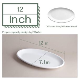 DOWAN 12" Serving Platters, White Serving Plates, Oven Safe Porcelain Dinner Plates Serving Dishes for Entertaining, Party, Appetizers, Dessert, Set of 2, White