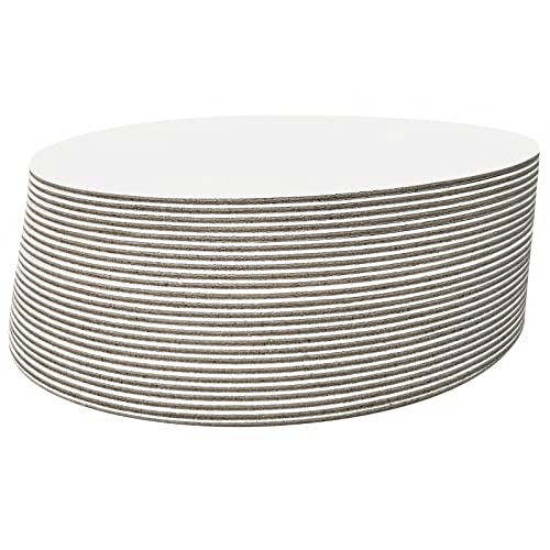 CHERRY 25-Pack 10 inch Sturdy Round Cake Boards, White Cardboard Cake Circles plate Scalloped Base,Pack of 25