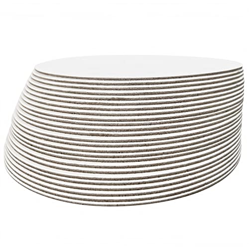 CHERRY 25-Pack 10 inch Sturdy Round Cake Boards, White Cardboard Cake Circles plate Scalloped Base,Pack of 25