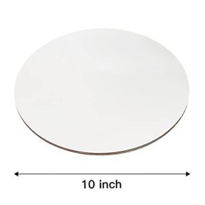 CHERRY 25-Pack 10 inch Sturdy Round Cake Boards, White Cardboard Cake Circles plate Scalloped Base,Pack of 25