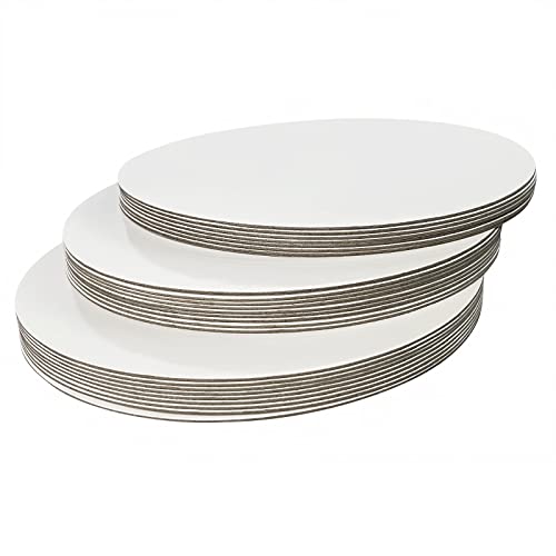 CHERRY 25-Pack 10 inch Sturdy Round Cake Boards, White Cardboard Cake Circles plate Scalloped Base,Pack of 25