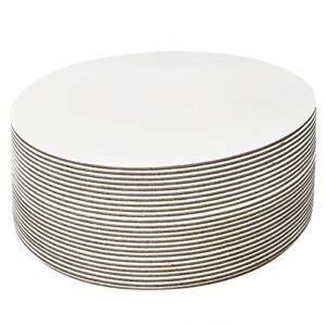 CHERRY 25-Pack 10 inch Sturdy Round Cake Boards, White Cardboard Cake Circles plate Scalloped Base,Pack of 25