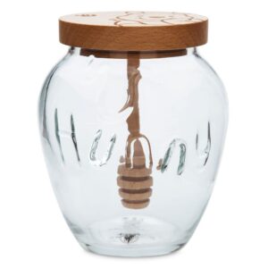 disney winnie the pooh glass honey jar