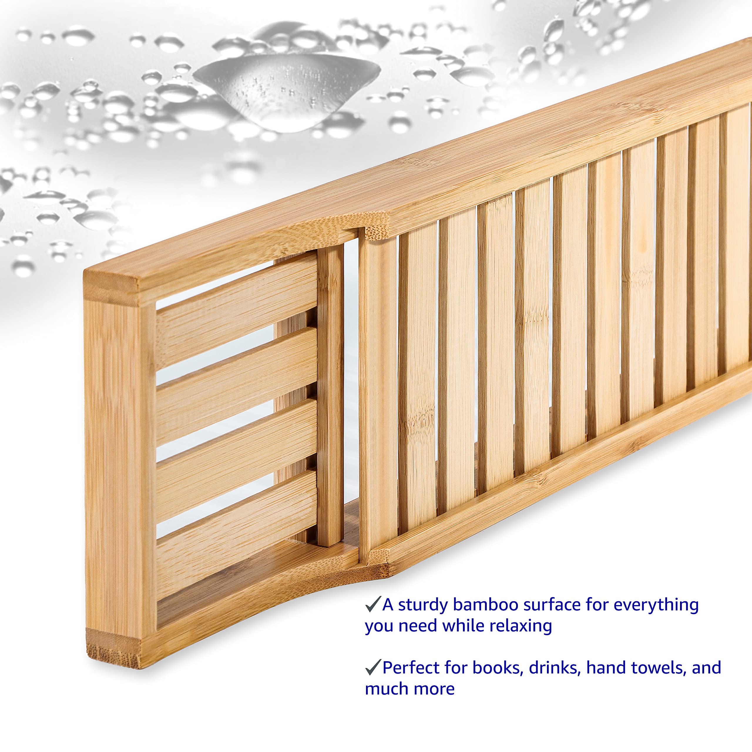 Bamboo Large 28.7" Long Slatted Bathtub Tray - By Trademark Innovations