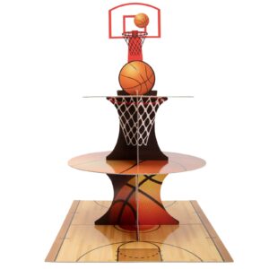 Basketball Party Decorations Cupcake Stands 3 Tier Basketball Party Supplies for Sports Themed Party Boys Birthday