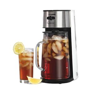 Capresso Stainless Steel Iced Tea Maker Glass Pitcher One Button Operation