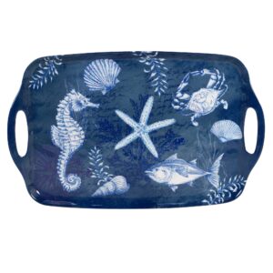 certified international 28194 oceanic rectangular tray with handles, 19-inch length, melamine