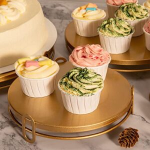 Nelhalt Gold Cake Stand 3 Pcs, Modern Dessert Table Display Set 12 in. L + 10 in. L + 8 in. L x 2 in. H Tiered Cupcake Holder Candy Fruit Plate Decoration for Wedding Birthday Party Celebration