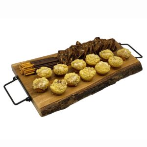 WRIGHTMART Rustic Wooden Charcuterie Board, A Flavorful Delight for Cheese and Olive Lover, Raw Edge Acacia Wood with Handle, Serve in Style. Decorative & Unique, Each Board is One-of-a-Kind