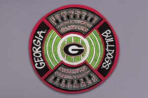 magnolia lane uga bulldogs round melamine stadium platter 13.5